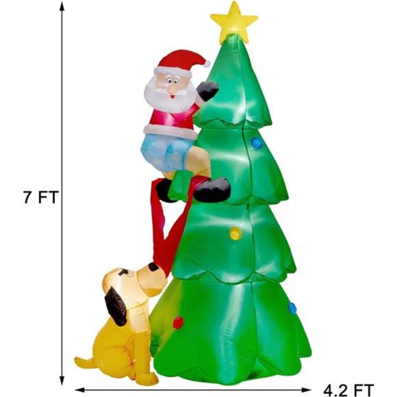 Holiday | 7ft Inflatables Lighted Christmas Tree With Santa Claus And ...